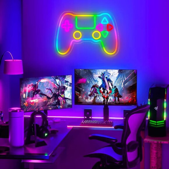 Accents | New Gamer Neon Sign Led Game Controller For Game Room Or Wall ...